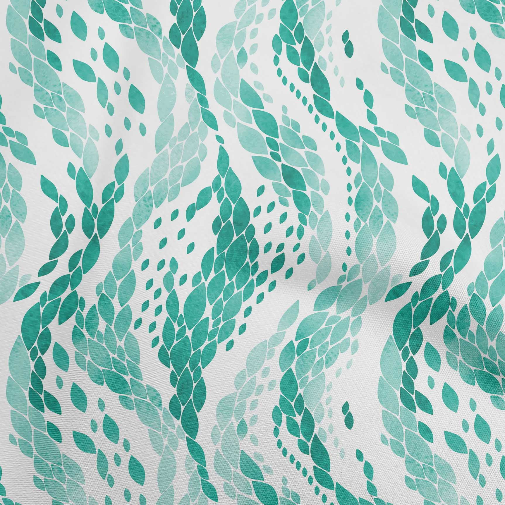 oneOone Cotton Poplin Turquoise Green Fabric Abstract Sewing Material ...