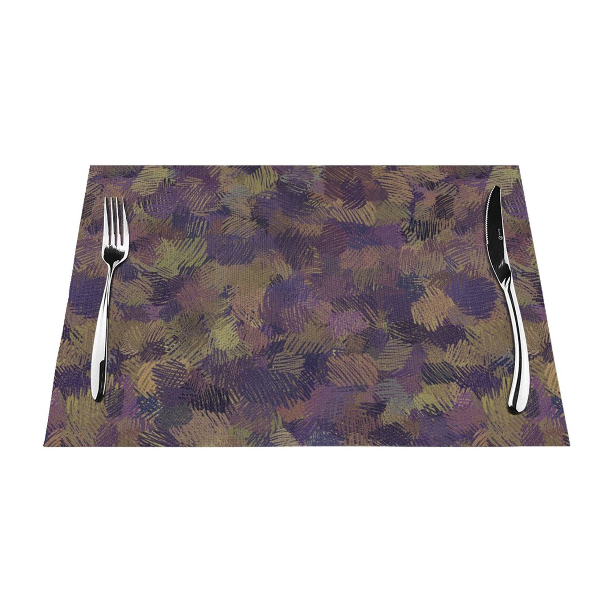 YFYANG Washable Heat-Resistant Placemats, 70% PVC/30% Polyester, Purple ...