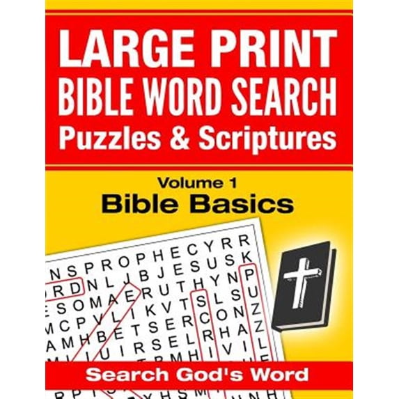 Pre-Owned Large Print - Bible Word Search Puzzles with Scriptures ...
