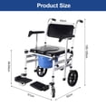 Shower Commode Wheelchair with 2 Lockable Wheels, Footrests, Flip-up ...