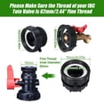 IBC Tote Tank Adapter with Brass Valve, 2.44" Fine Thread to 1/2" 3/4 ...