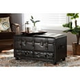 Callum Modern Transitional Faux Leather Upholstered 2-Drawer Storage ...
