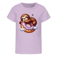 Casual Shirts for Tween Girls Sloth Print Short Sleeve Round Neck ...