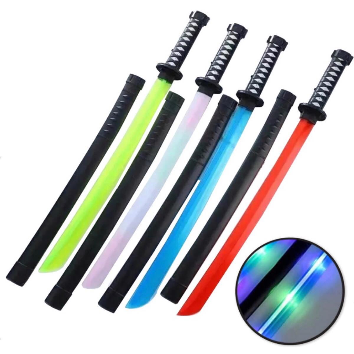 3 Katanas Espada Ninja Con Luz Led Y Sonido Juguete Sable Niños ...