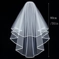 1pc, Translucent White Fashion Double Layer Wedding Veil - Non-slip ...