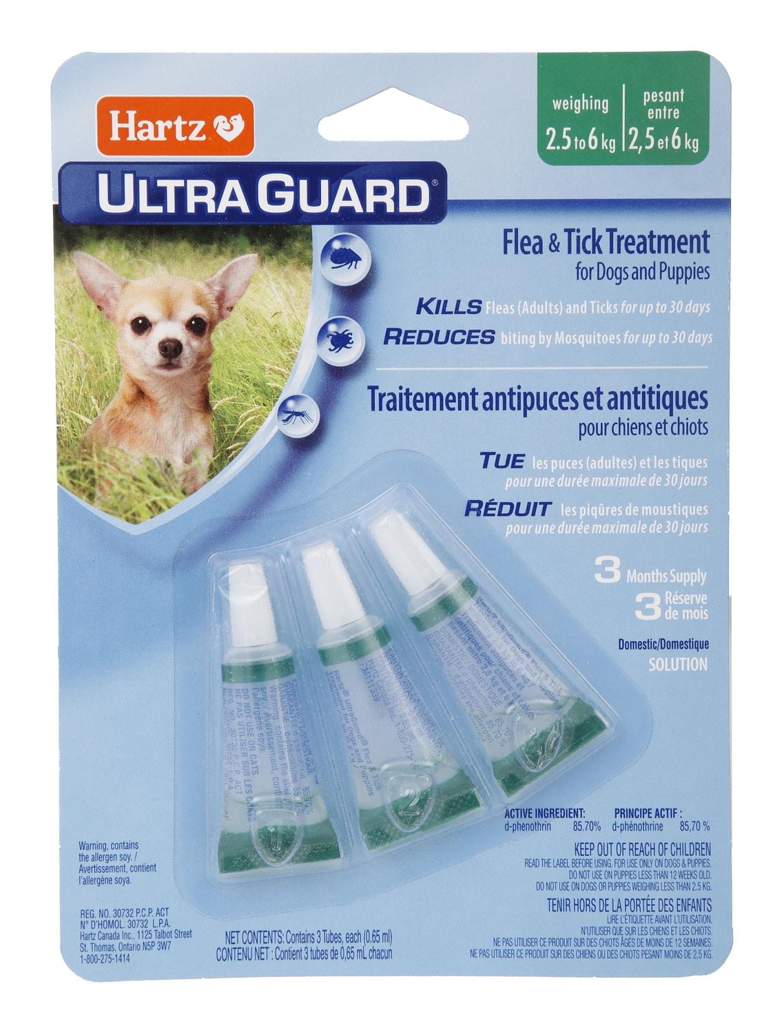 Hartz Ultraguard Flea & Tick Treatment for Dogs and Puppies 2.5 to 6 kg ...