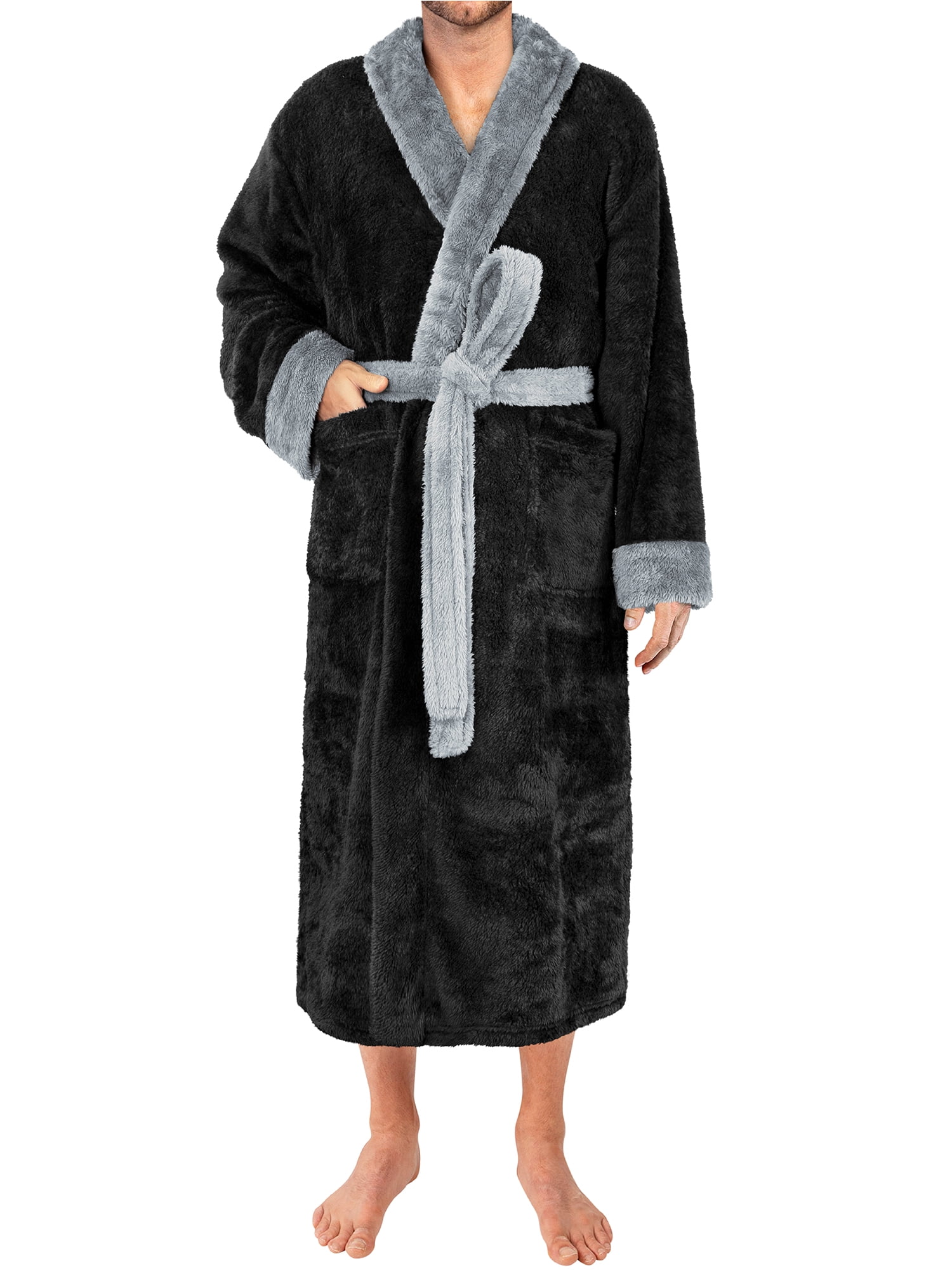 PAVILIA Mens Soft Robe, Plush Fluffy Fleece Bathrobe for Men, Long ...