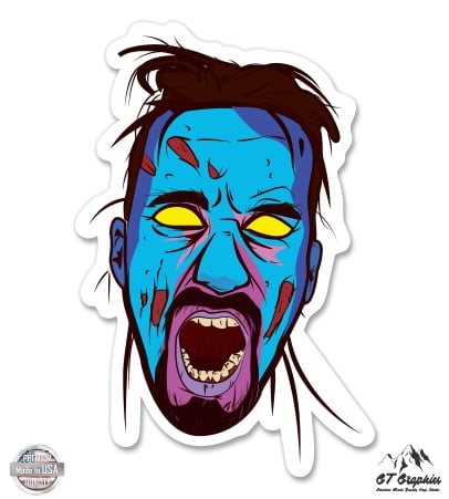 Blue Zombie - 8" Vinyl Sticker - For Car Laptop I-Pad - Waterproof ...