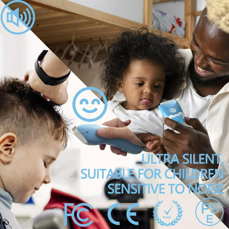 Baby Hair Clippers Pro Electric Hair Trimmer Quiet Lithium ion Battery Micro USB Cable Rechargeable Waterproof Cordless Baby Haircut Kit for Infant Toddler Kids Barber Salon Blue Walmart