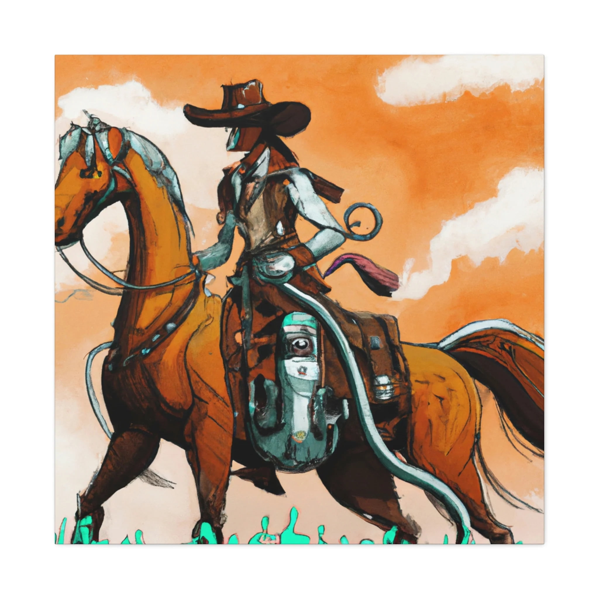 Western Cowboy Steampunked - Canvas - Walmart.com