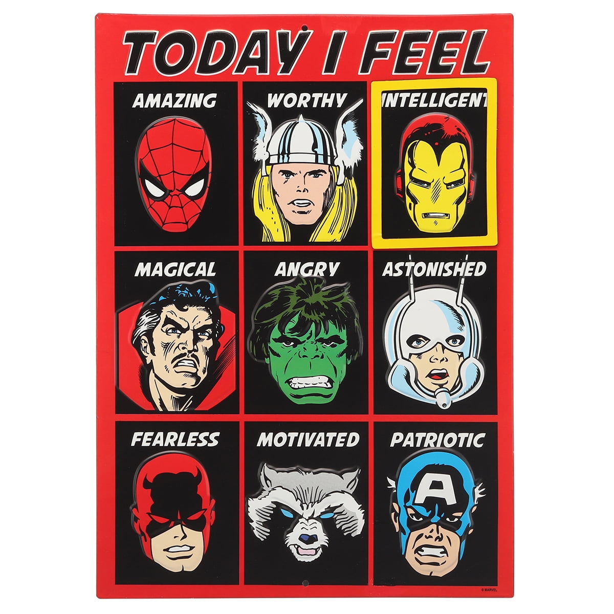 Today I Feel Superhero Embossed Metal Sign With Magnet - Walmart.com
