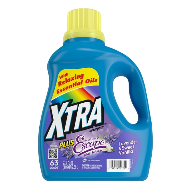 Xtra Plus Scent of Escape, Lavender & Sweet Vanilla, 63 Loads Liquid Laundry Detergent, 97.7 fl ...