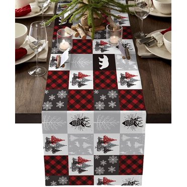 Rustic Forest Table Runner, Vintage Lodge Forest Cabin Country Hunting ...