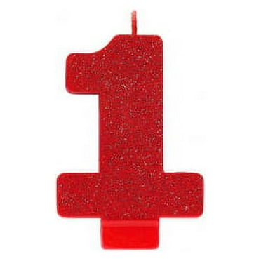 Number 1 Birthday Candle, 2.75 in, Red and White, 1ct - Walmart.com