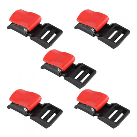 5pcs Helmet Quick Release Buckle Kit, Black Red Motorcycle Helmet Clip ...