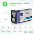 EBL 3-Pack 280mAh 9V Ni-MH Rechargeable Batteries - Walmart.com