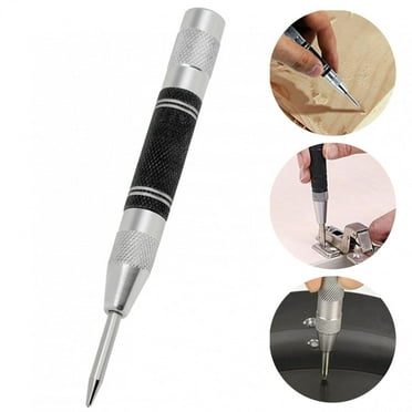 2PCS Automatic Center Punch,5'' Spring Loaded Center Punch, Heavy Duty Steel Adjustable Center ...
