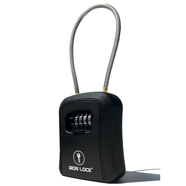 Iron Lock Medium Waterproof Key Lock Box - Removable Cable Shackle, 4 ...
