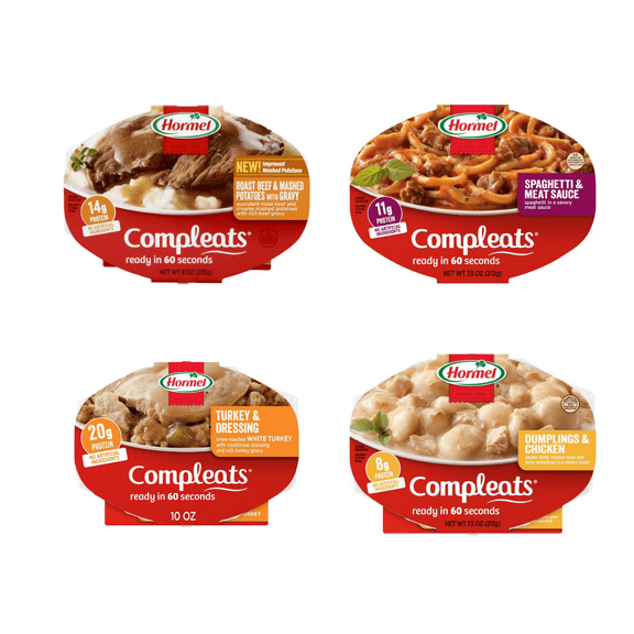 Hormel Compleats Microwaveable Meal Variety Pack – 12 Different Flavors ...