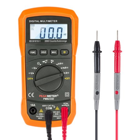 PEAKMETER Authorized Orange Auto Digital Multimeter AC DC Current Volt ...