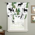 Black Green Moose Tie Up Curtains for Window, Thermal Insulated Balloon ...