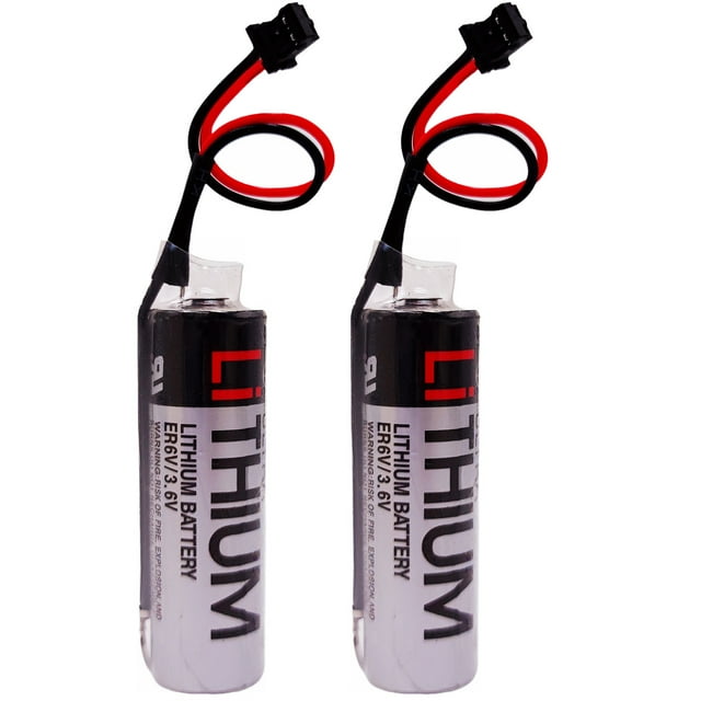 2Pcs 3.6V ER6V/3.6V Battery for Toshiba ER6VC119A ER6VC119B, Mitsubishi ...