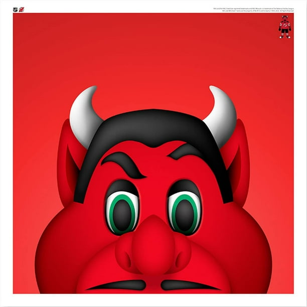 NJ Devil New Jersey Devils 12'' x 12'' Minimalist Mascot Poster Print ...