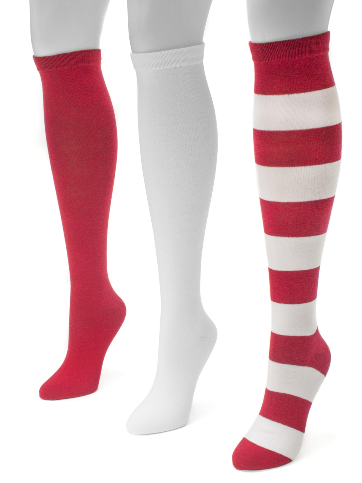 Muk Luks - Game Day 3 Pair Pack Knee High Socks - Walmart.com - Walmart.com