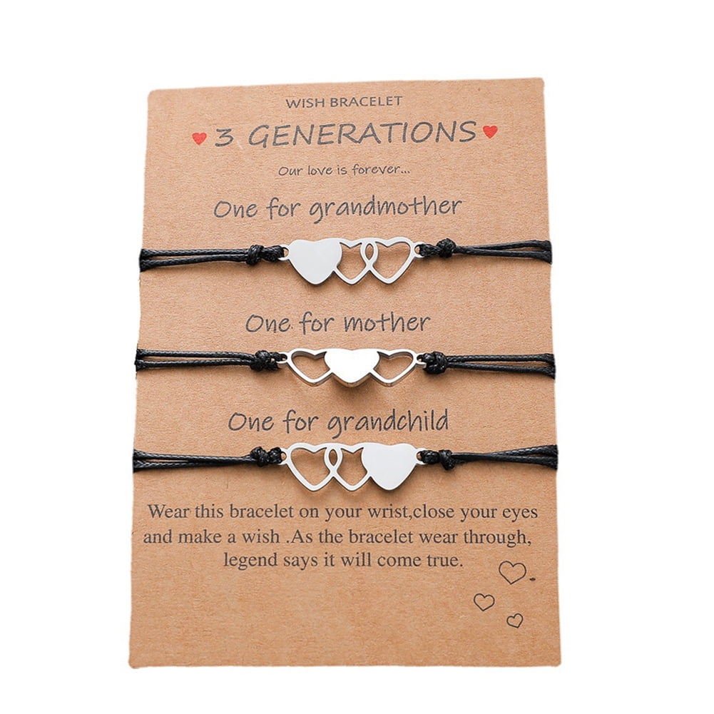 Grandma Mom Daughter Gifts Bracelets for 3 Generations Bracelet Set ...