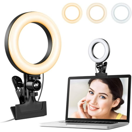 Video Conference Light (Newest Version), LED Dimmable Video Ring Light ...