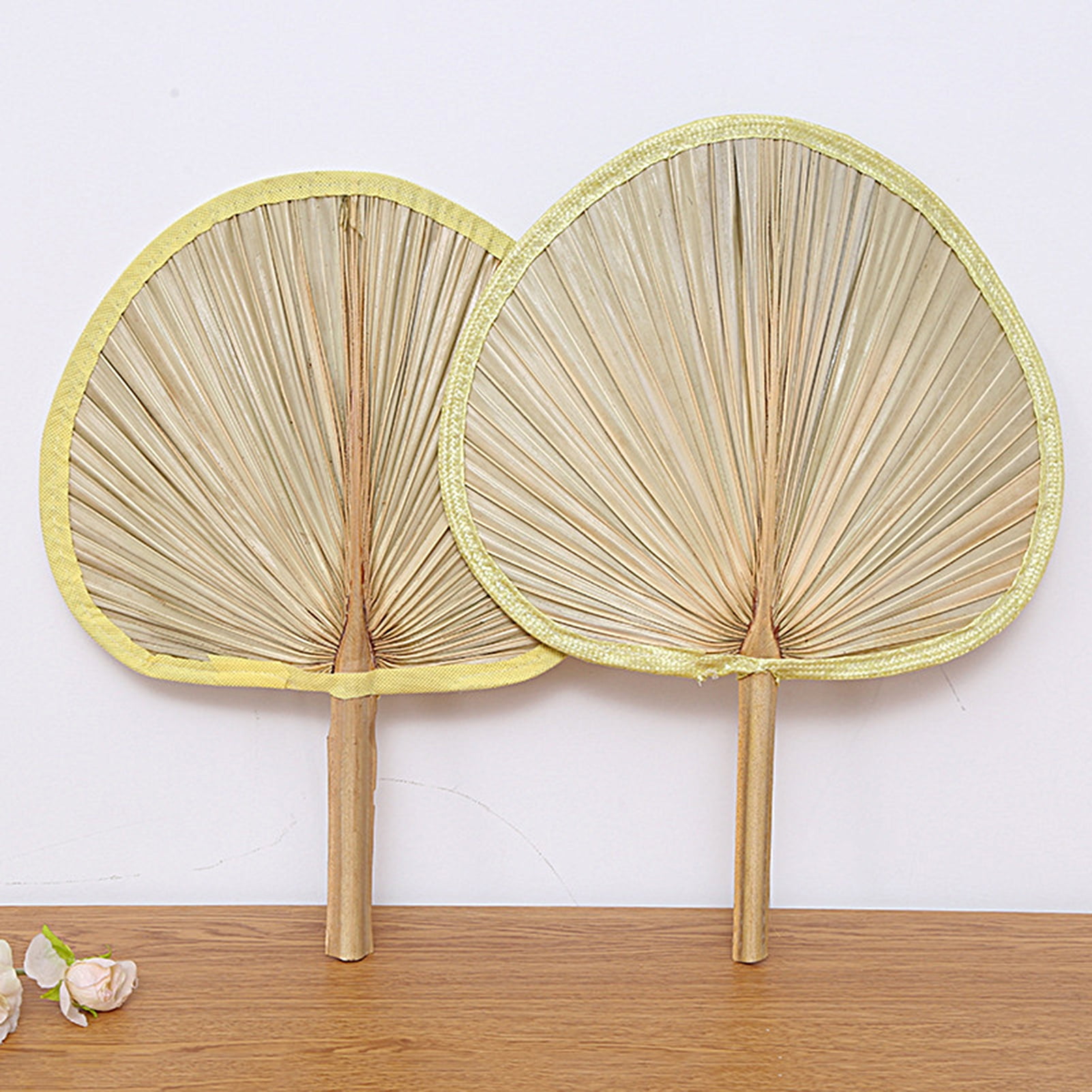 Shenmeida 2Pcs Natural Rush Grass Fans Summer Hand Fans for Party ...
