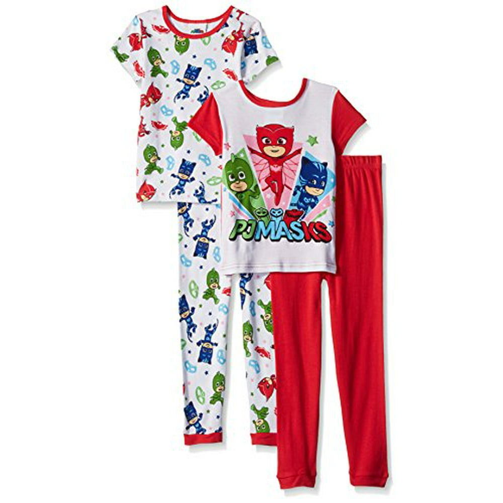 PJ Masks - 4-PIECE COTTON GIRLS' PAJAMA SET - Walmart.com - Walmart.com