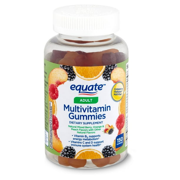 Equate Multivitamin Gummies for Immune Support, Mixed Berry Orange and ...
