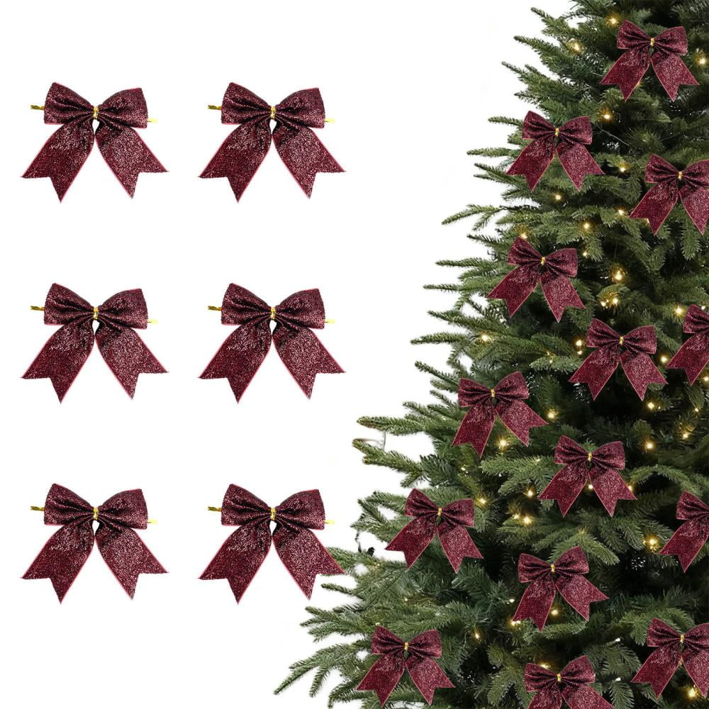 Click here for Feltree 6-Pack 3.5 Inch Mini Christmas Tree Bow Or... prices