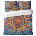 Abstract Boho Sun Floral California King Size Bed Set,Retro Bohemian ...
