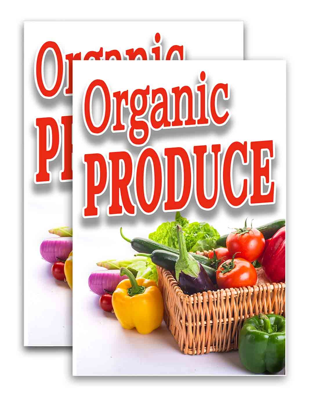 Organic Produce (24" X 36") Vinyl Decal Only (Pack of 2) |Sign|Sticker ...
