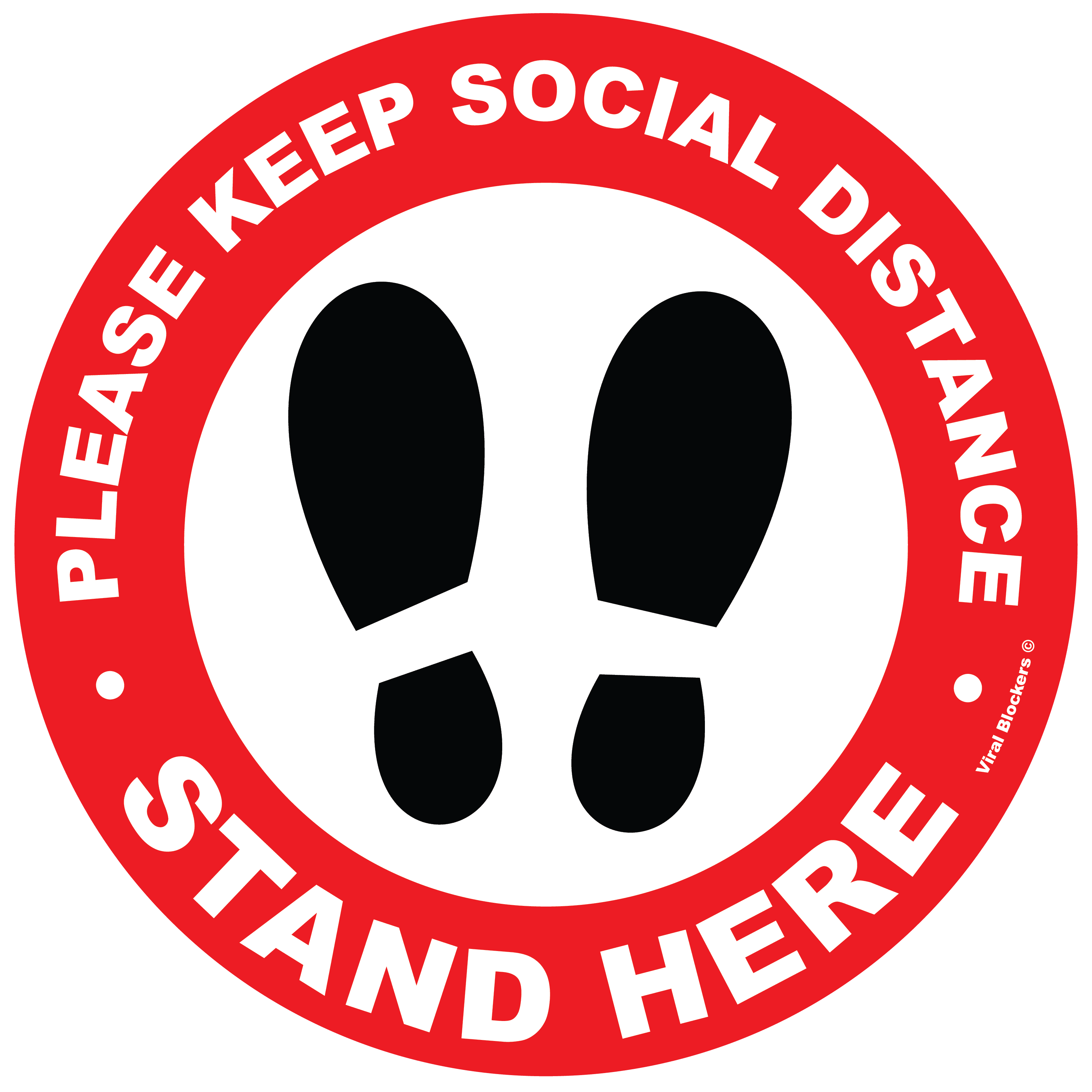 10 pk Social Distancing Floor Decals for carpet and tile Stand Here ...