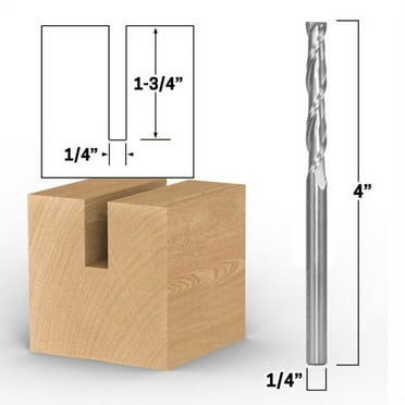 1/4" Diameter O Flute Upcut Spiral End Mill CNC Router Bit - 1/4" Shank ...