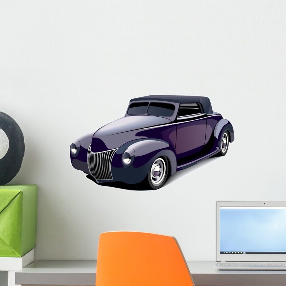 Classic Purple Muscle Car Wall Decal Sticker, Wallmonkeys Peel & Stick ...