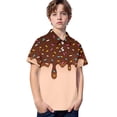 Boys T Shirts Loose Fit Ice Cream Print Lapel Short Sleeve Button ...