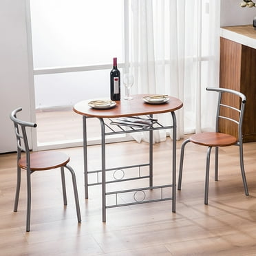 Best Choice Products 3-Piece Wood Dining Room Round Table & Chairs Set ...