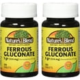 Nature's Blend Ferrous Gluconate Tablets, 324 mg, 100 Ct - Walmart.com