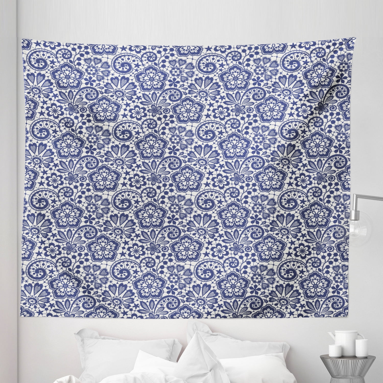 Victorian Tapestry, Lace Style Pattern with Graphic Needlecraft Motifs ...