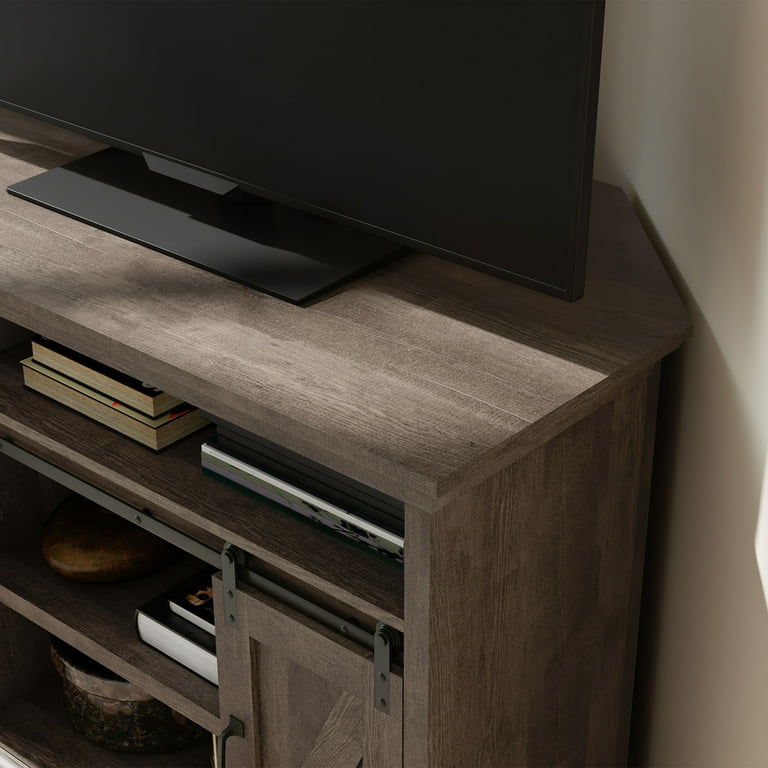 Whalen Furniture Allston Barn Door Corner TV Stand for TVs up to 55