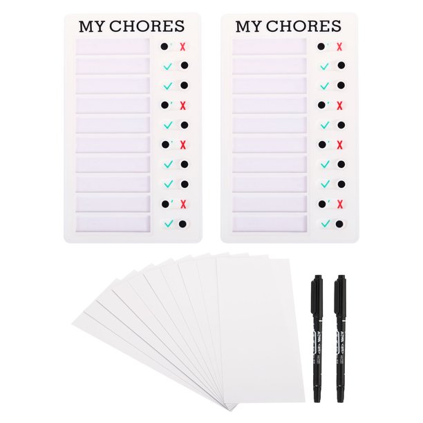 Uxcell Checklist Board Set, 2 Pcs Plastic Memo Chore Chart Task ...