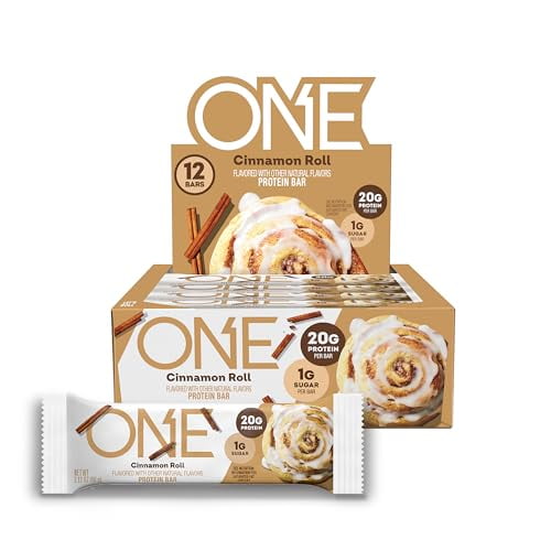Barras de proteína ONE, rollo de canela, sin gluten con 20 g de ...