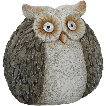 Alpine Corporation 16" Solar Owl Welcome Outdoor Statue - Walmart.com