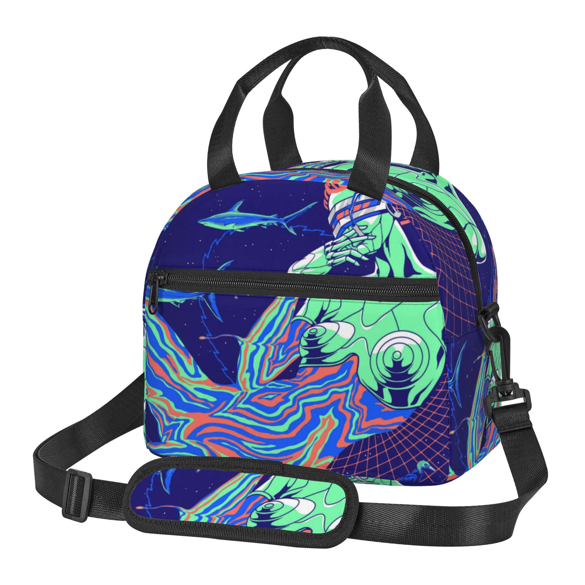 DouZhe Lunch Bags for Women and Men, Sci-Fi Space Cyborg Prints ...