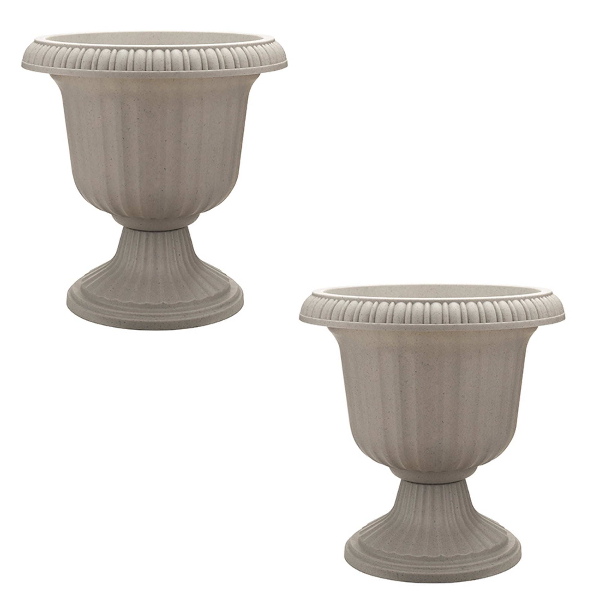 Southern Patio 14" Outdoor Lightweight Resin Utopian Urn Planter, Stone ...
