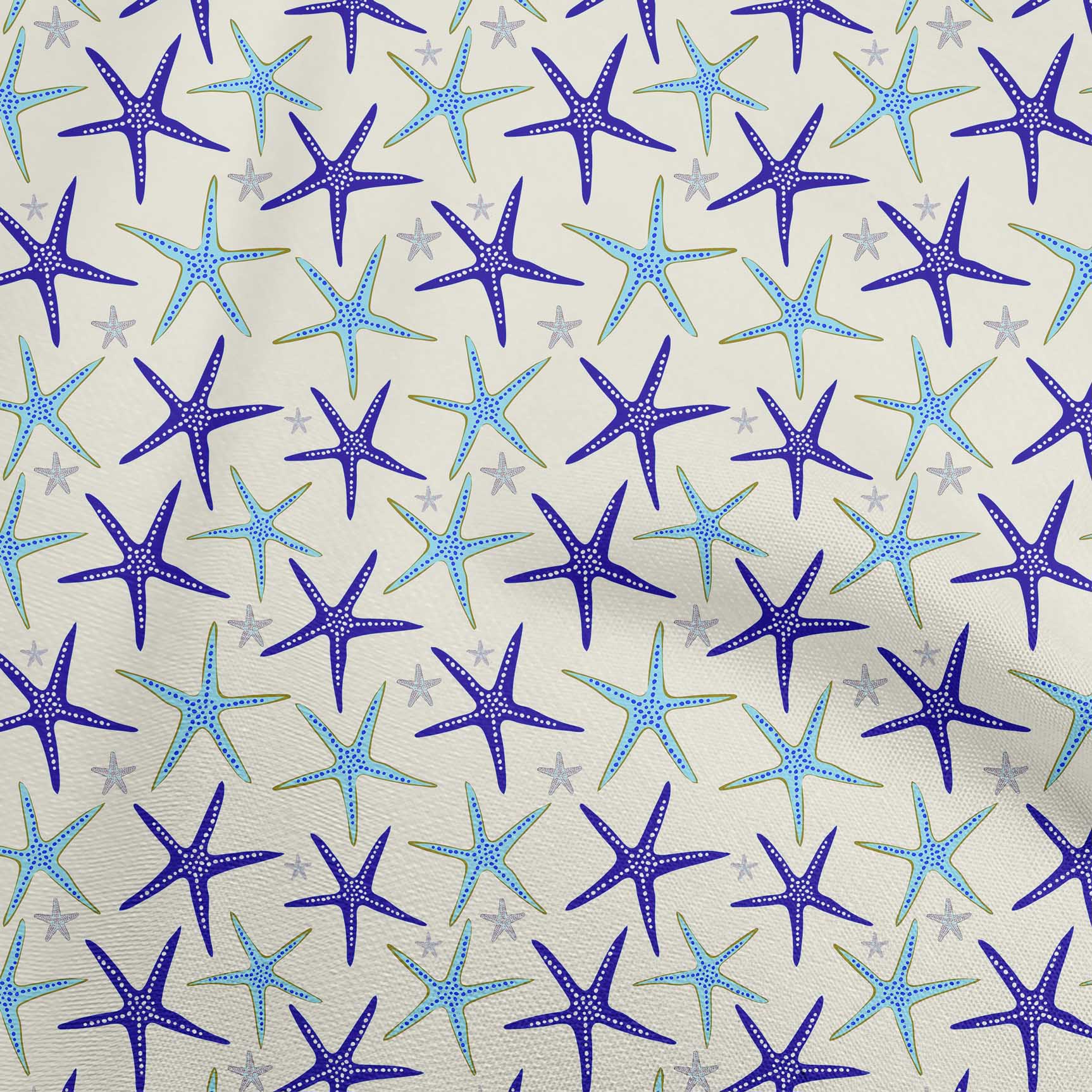 oneOone Silk Tabby Cream Fabric Starfish Sewing Craft Projects Fabric ...
